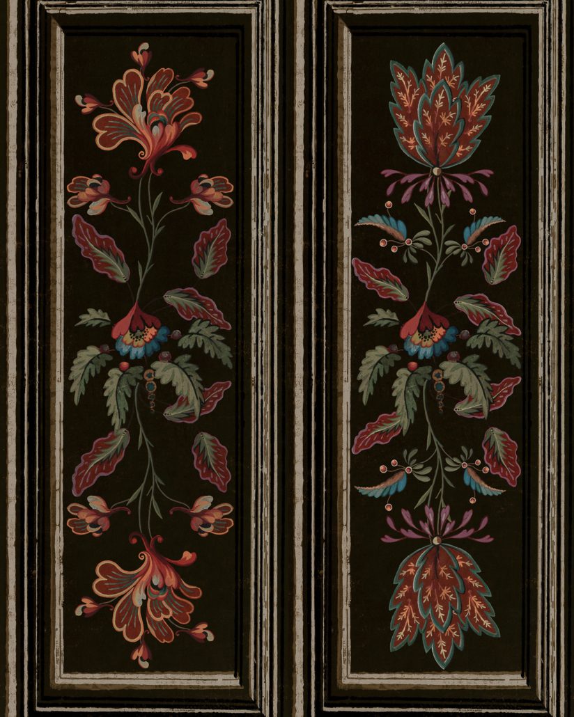 TYROLEAN PANEL Black Wallpaper | By | Malcolm Fabrics - NZ Distributor
